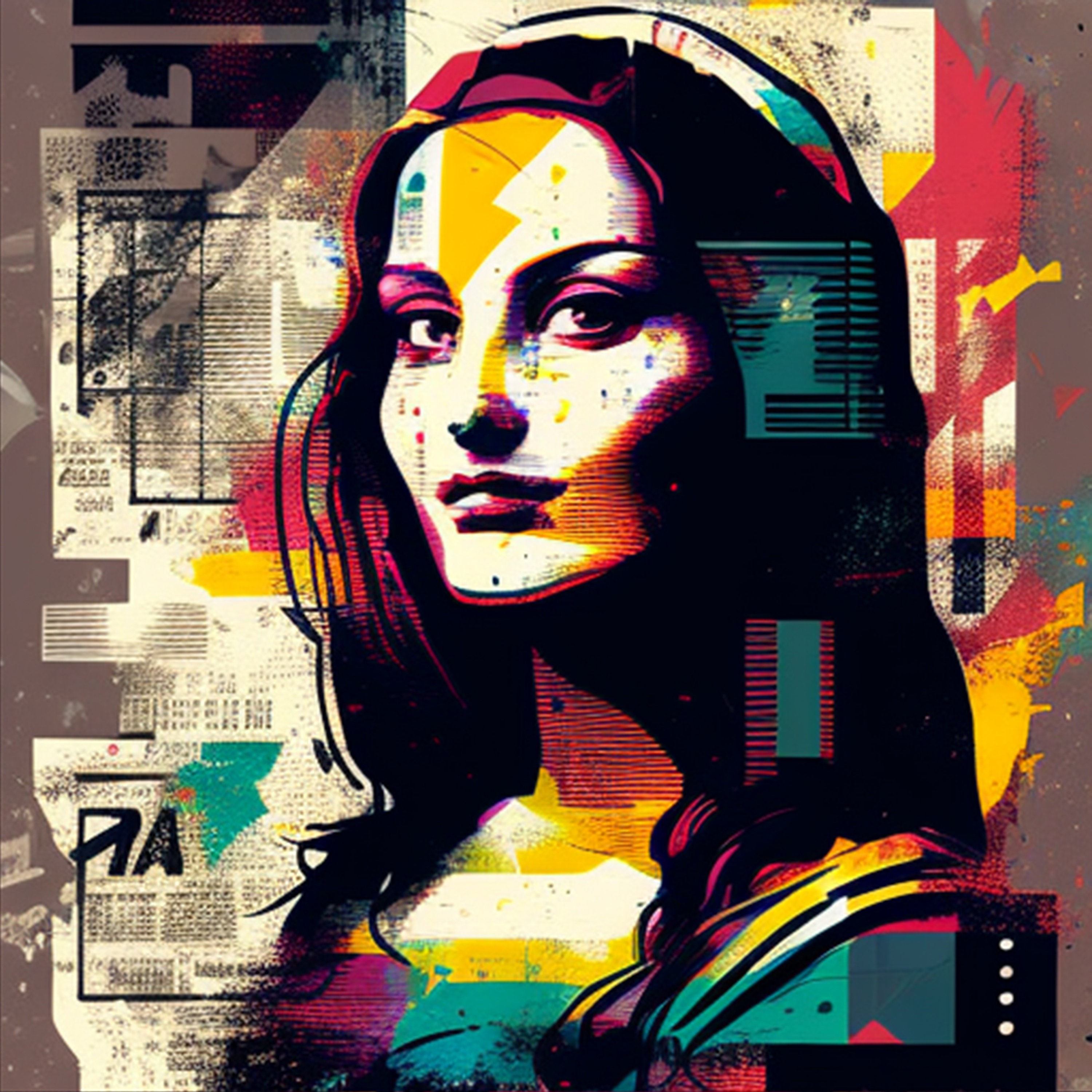Mona Lisa Digital Download | Abstract Art | Pop Art | Retro Home Decor ...