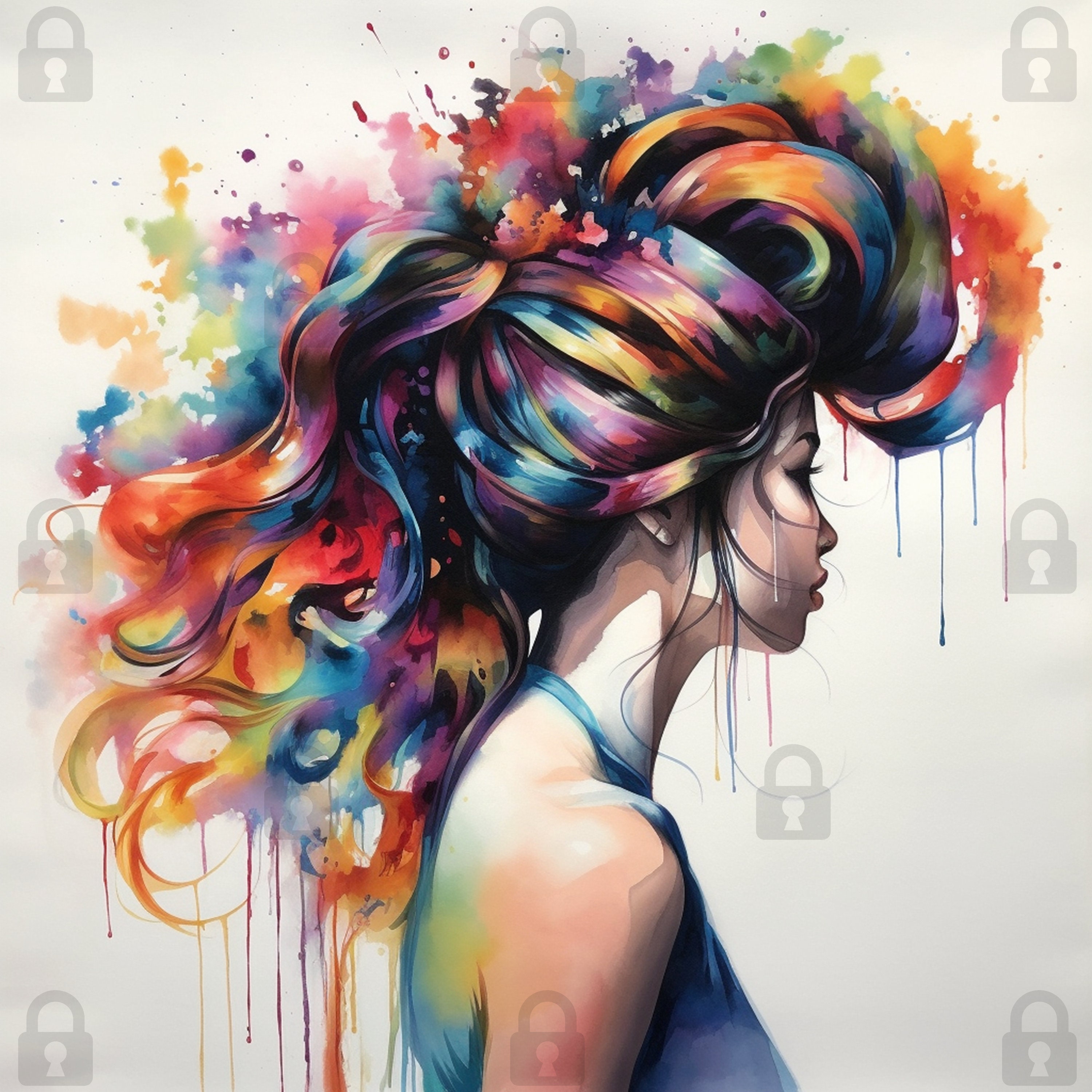 Hairstylist Art Hairstyles Hair Studio Illustration Hairdresser Wall ...
