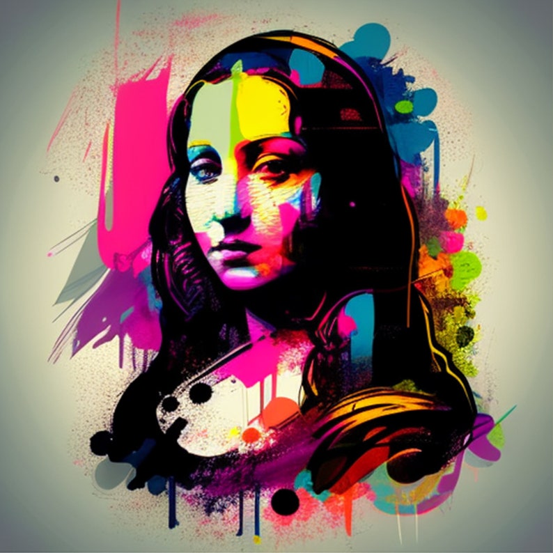 Mona Lisa Digital Download | Abstract Art | Pop Art | Retro Home Decor ...