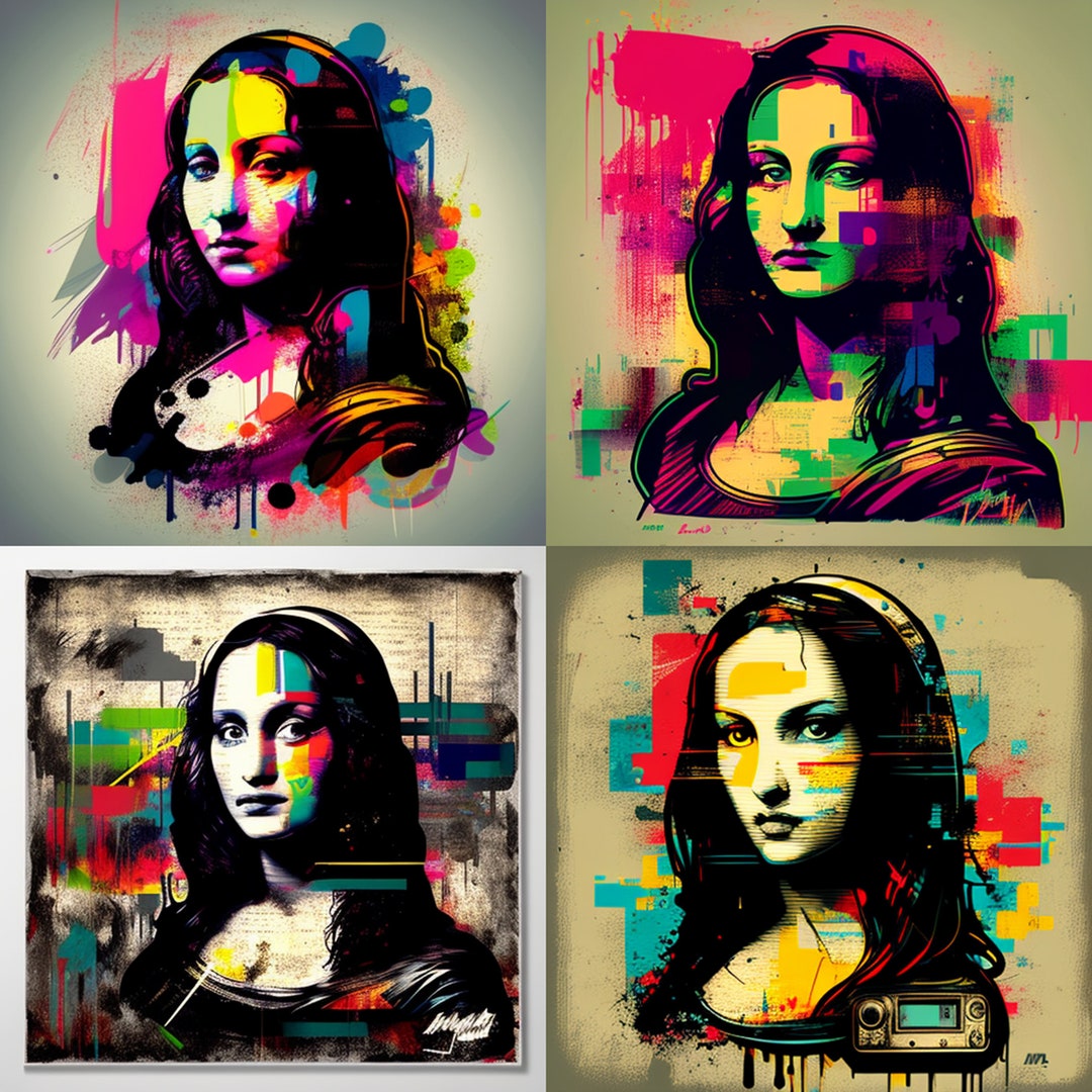 Mona Lisa Digital Download | Abstract Art | Pop Art | Retro Home Decor ...