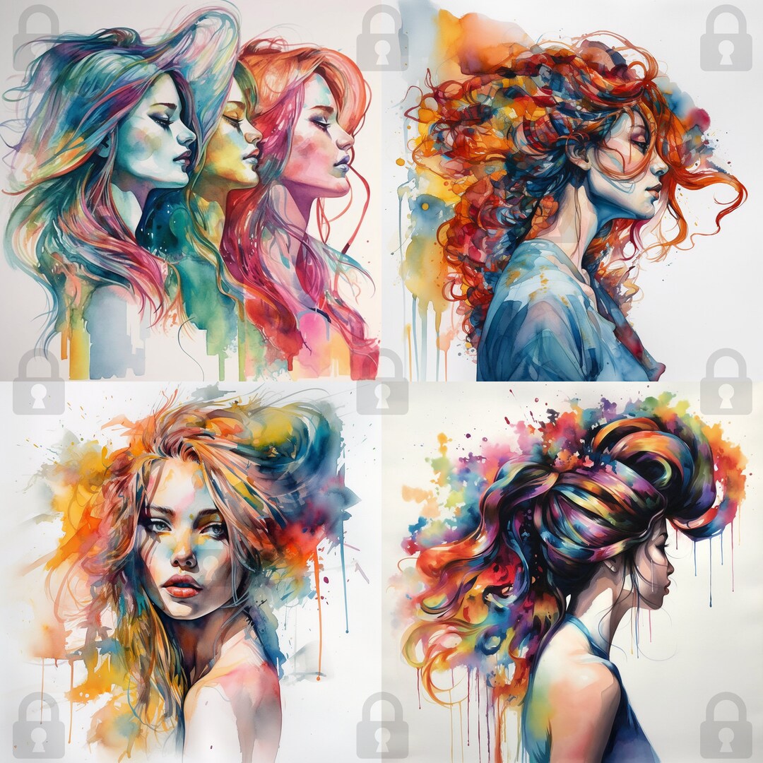 Hairstylist Art Hairstyles Hair Studio Illustration Hairdresser Wall ...
