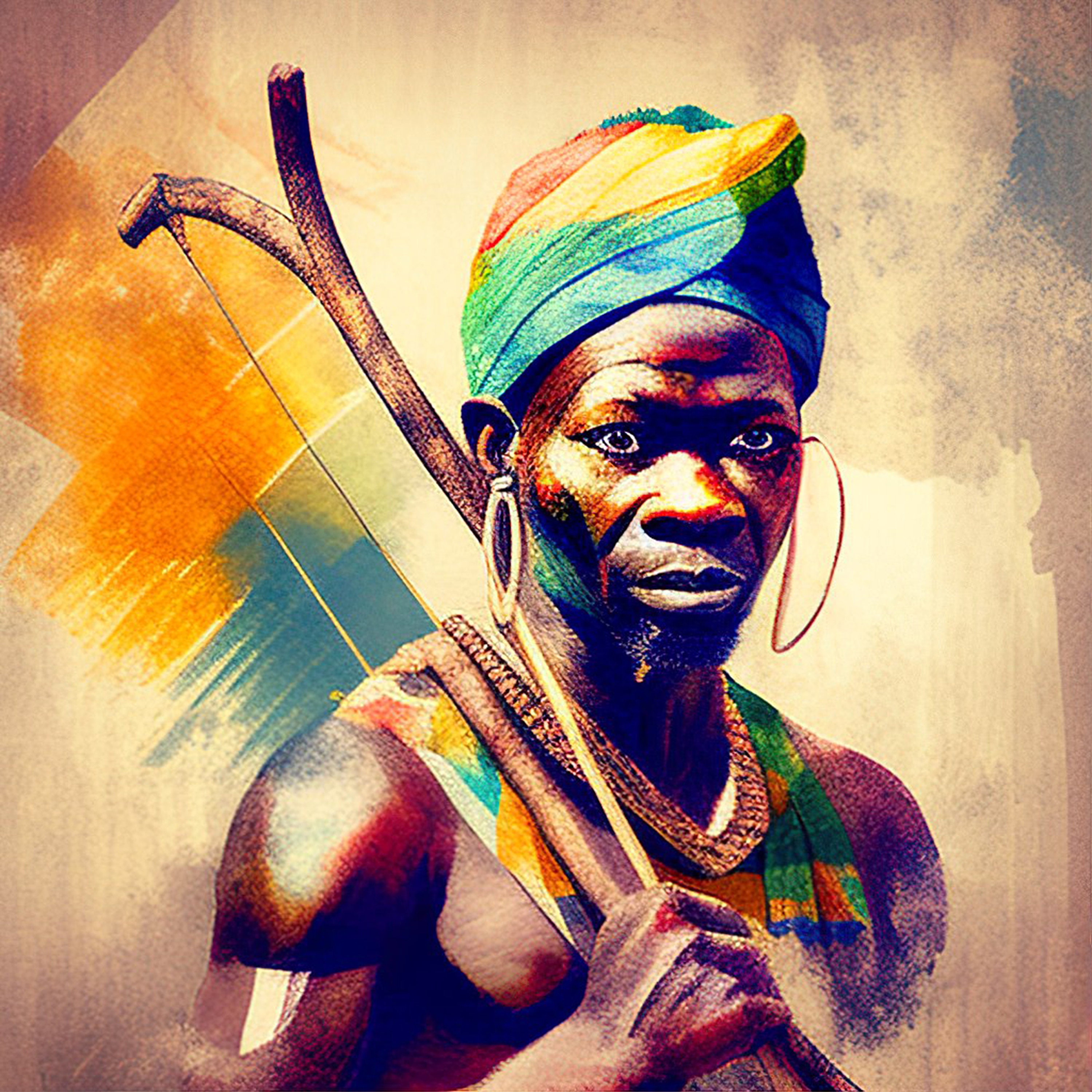 African Tribesman | Africa Tribe | Kente Watercolors | Digital Paper ...