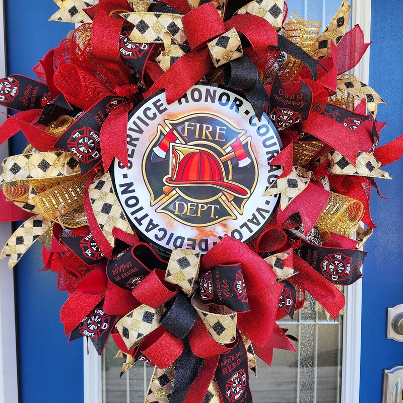 Firefighter Wreath - Etsy