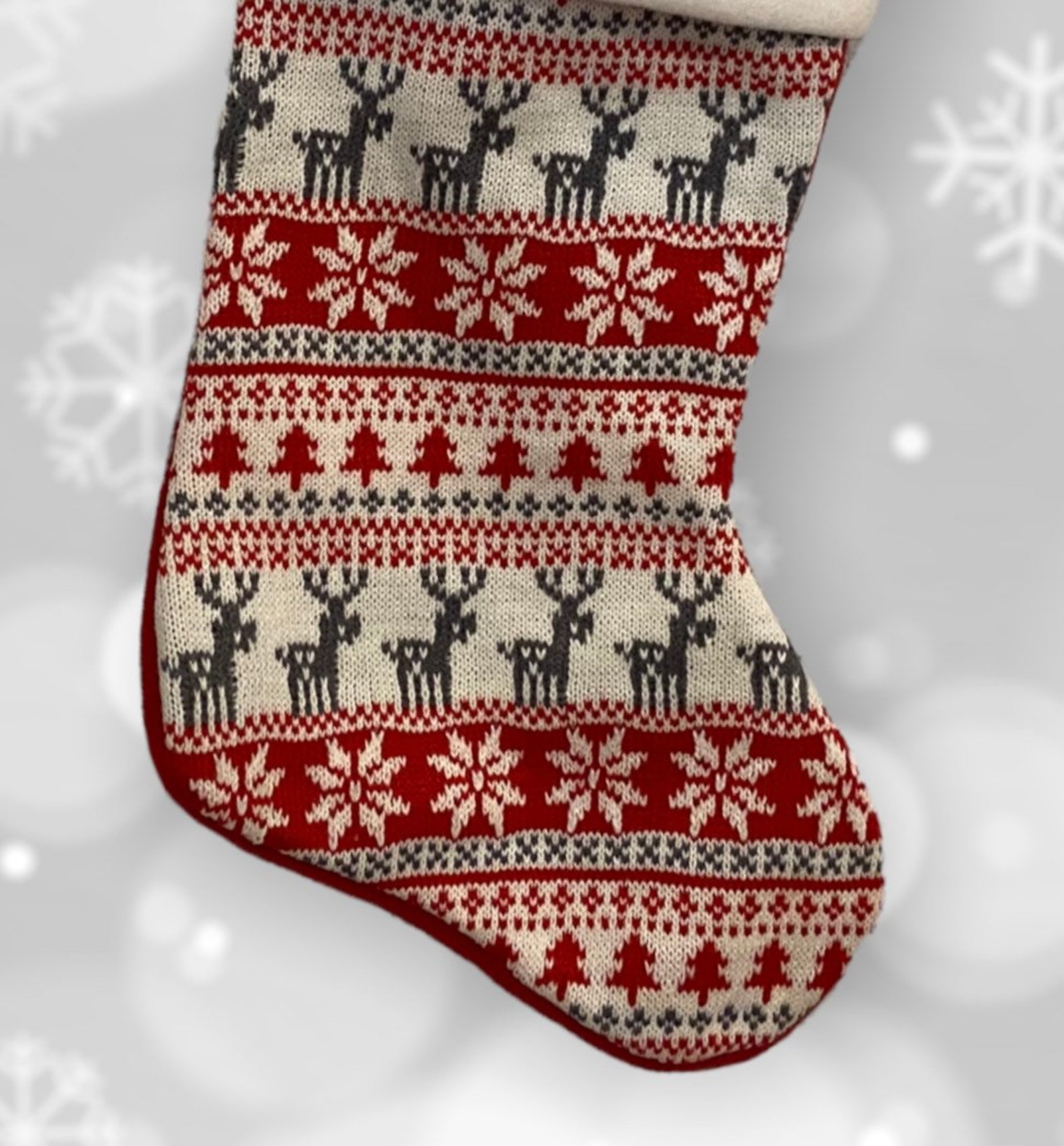 Fairisle Red Stocking Personalized Christmas Stocking - Etsy