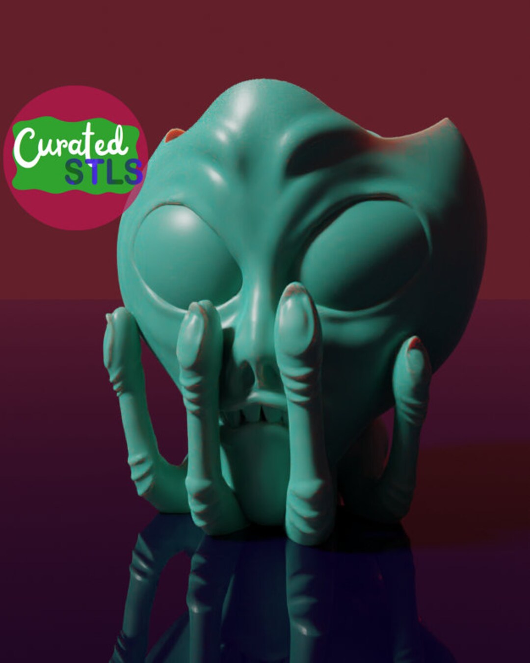 Alien Head in Hand Planter, STL File, 3D Print Files, for 3D Printing ...