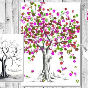 Wedding Tree Hand Painted Canvas Wedding Tree Fingerprint - Etsy