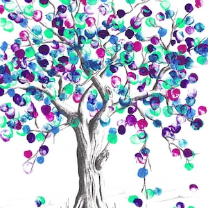 Wedding Tree Hand Painted Canvas Wedding Tree Fingerprint - Etsy