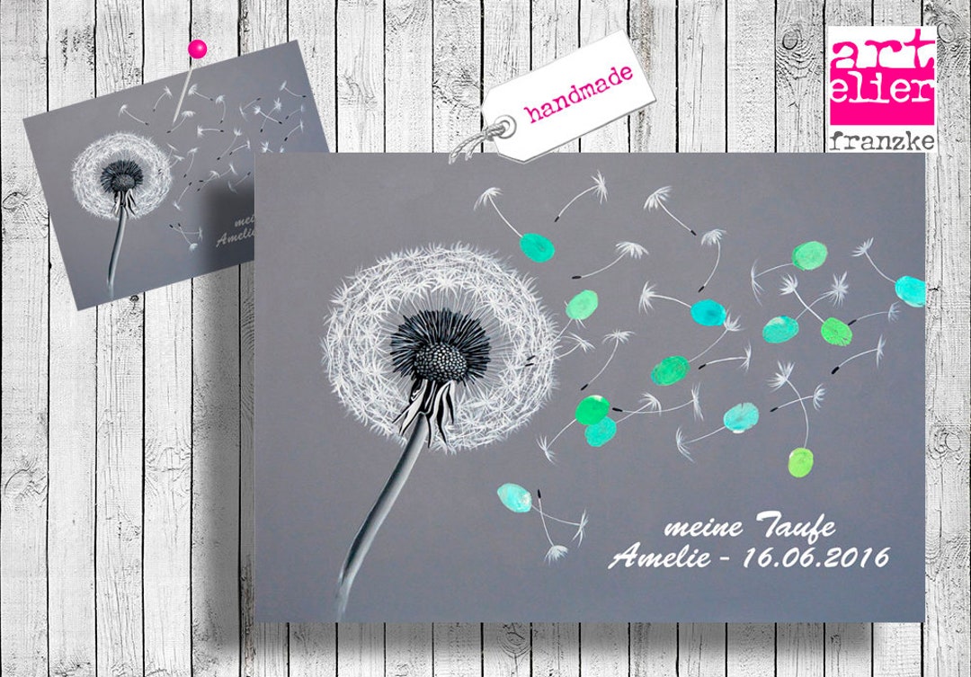 BAPTISMAL TREE Hand Drawing PUSTEBLUME Fingerprint Image - Etsy
