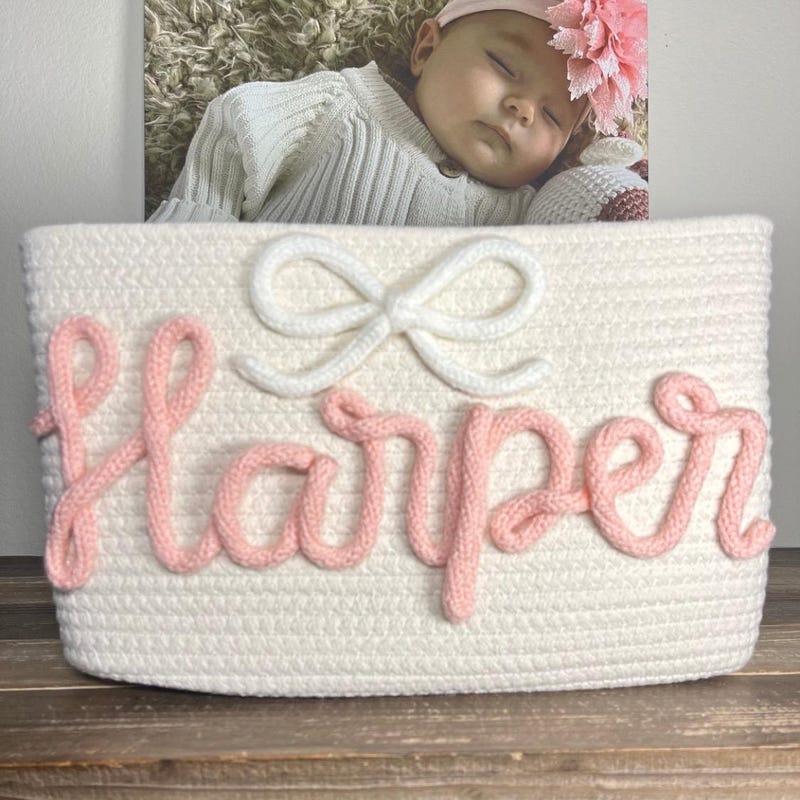 Embroidered Rope Baskets - Etsy