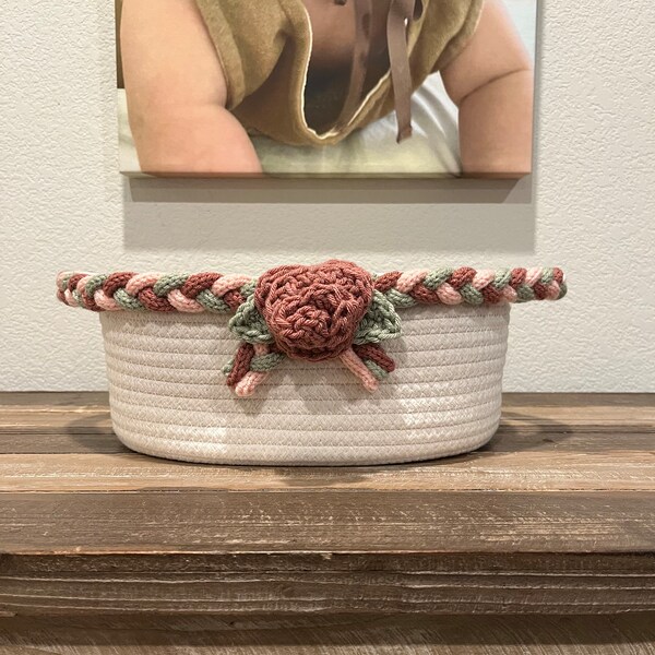 Embroidered Rope Baskets - Etsy