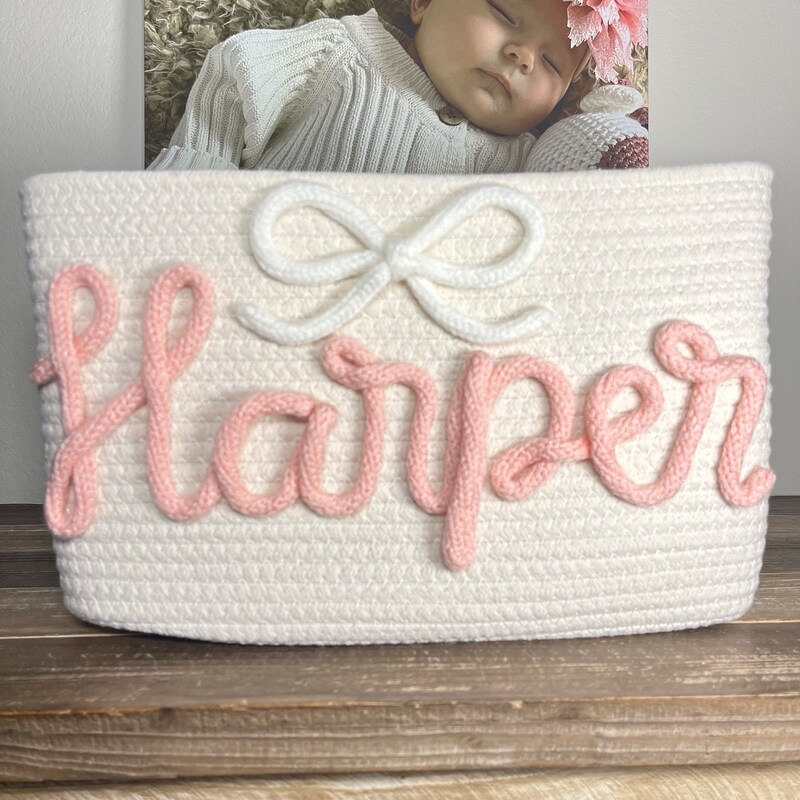 Embroidered Rope Baskets - Etsy