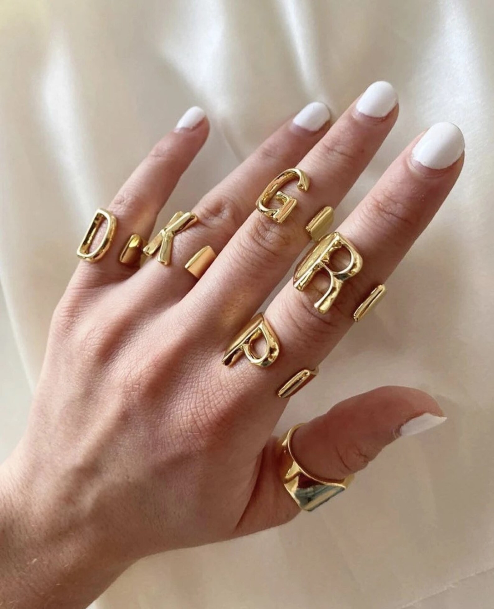 Initial Ring Gold Initial Ring Personalized Adjustable Ring - Etsy