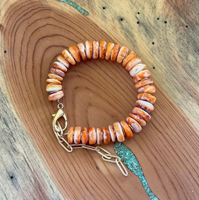 610 Orange Spiny Oyster Bracelet | Etsy