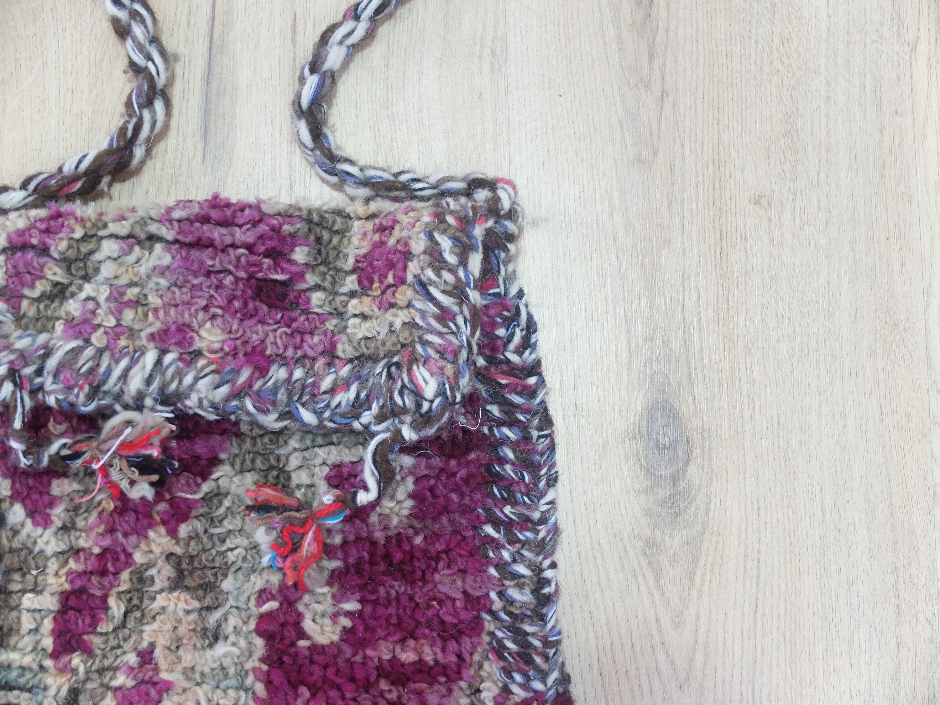 Multi-coloured bag berber wool rug bag vintage kilim wool | Etsy