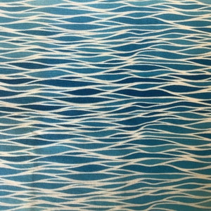Ocean Waves Fabric, Blue Ocean Waves 100% Cotton the Amazing Ocean by ...