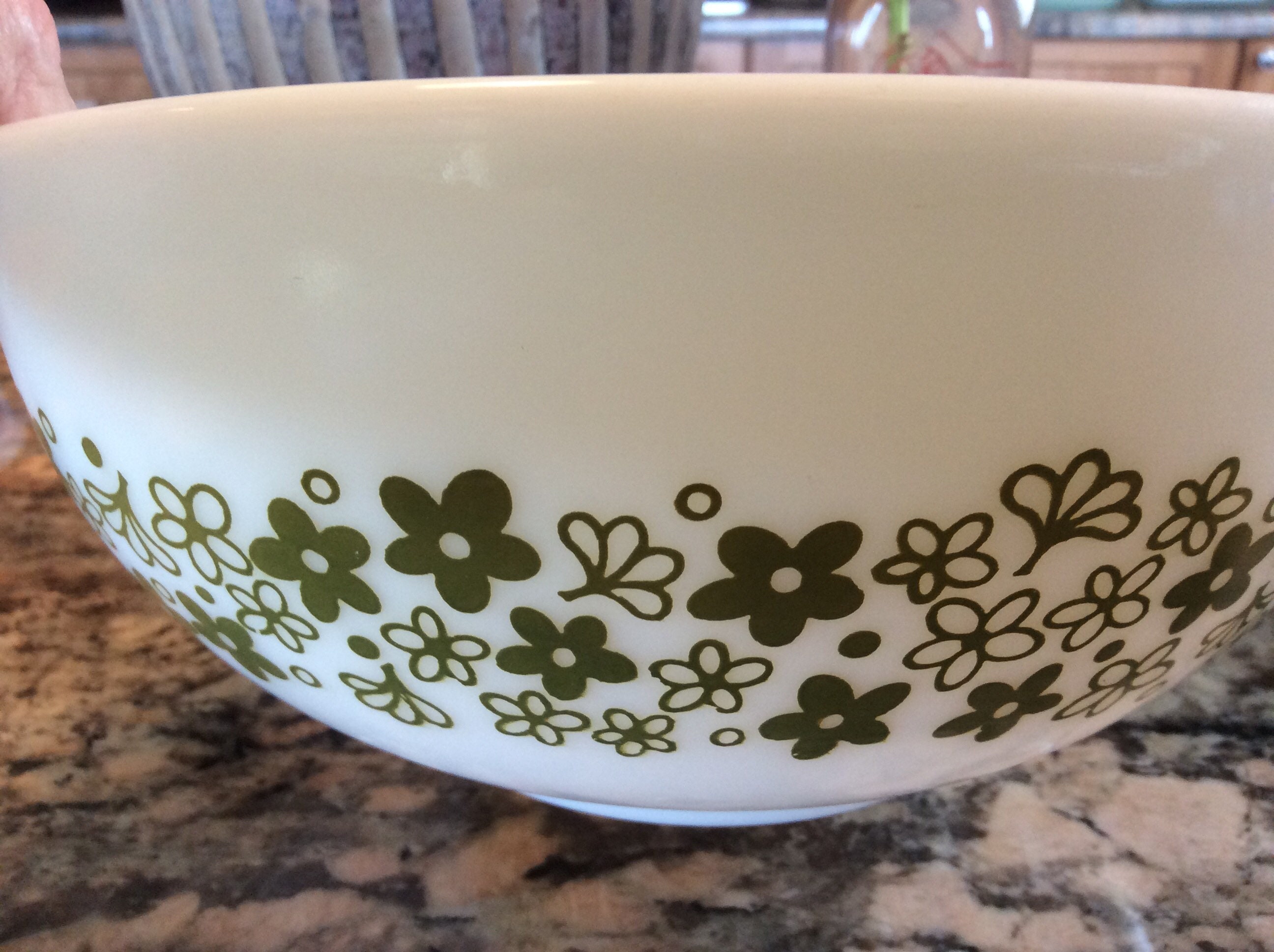 Vintage Pyrex Green on White Spring Blossom Crazy Daisy | Etsy