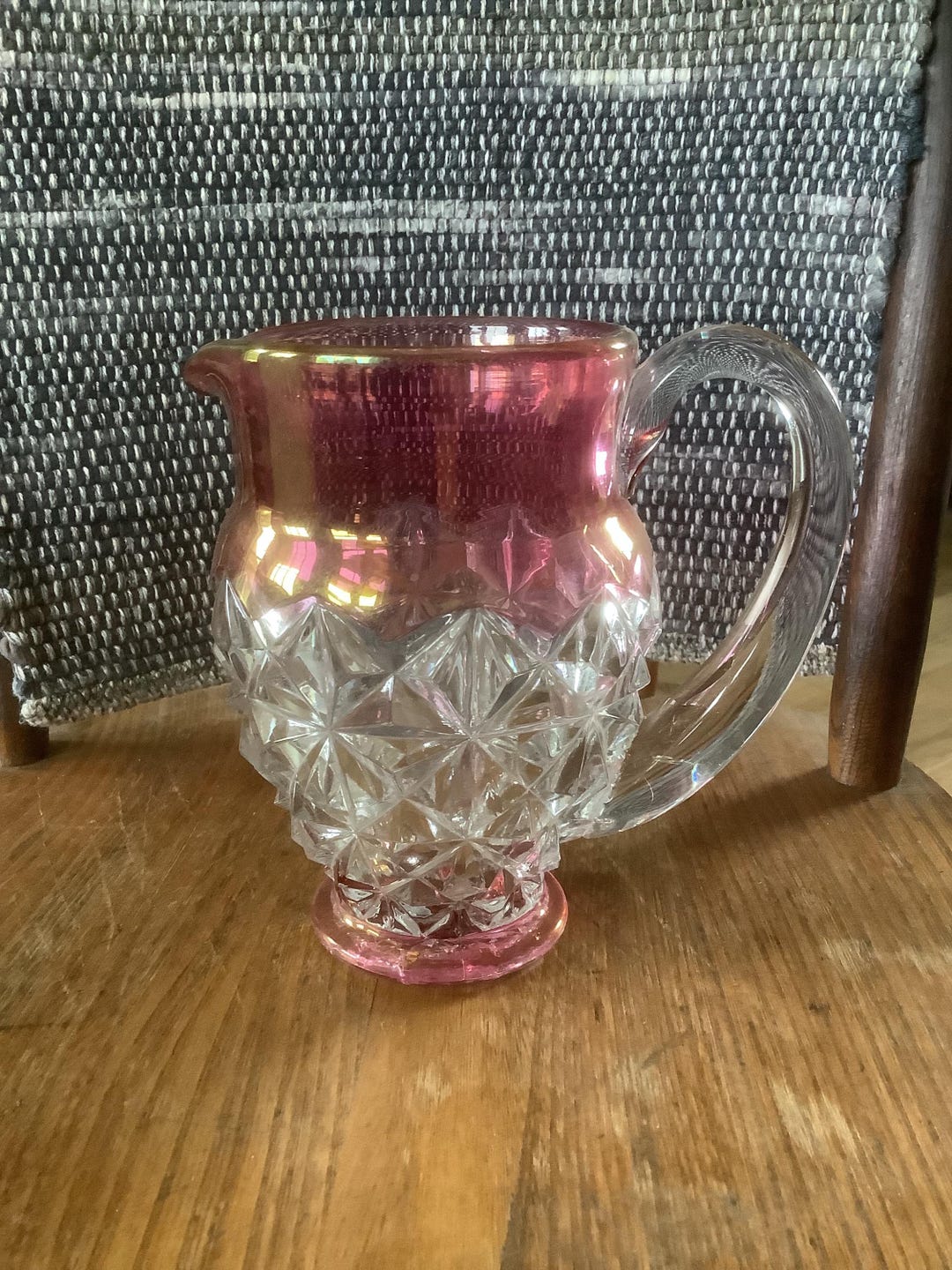 Pink Pitcher Pink Depression Glass Pink Milk Pitcher. Shabby Chic ...