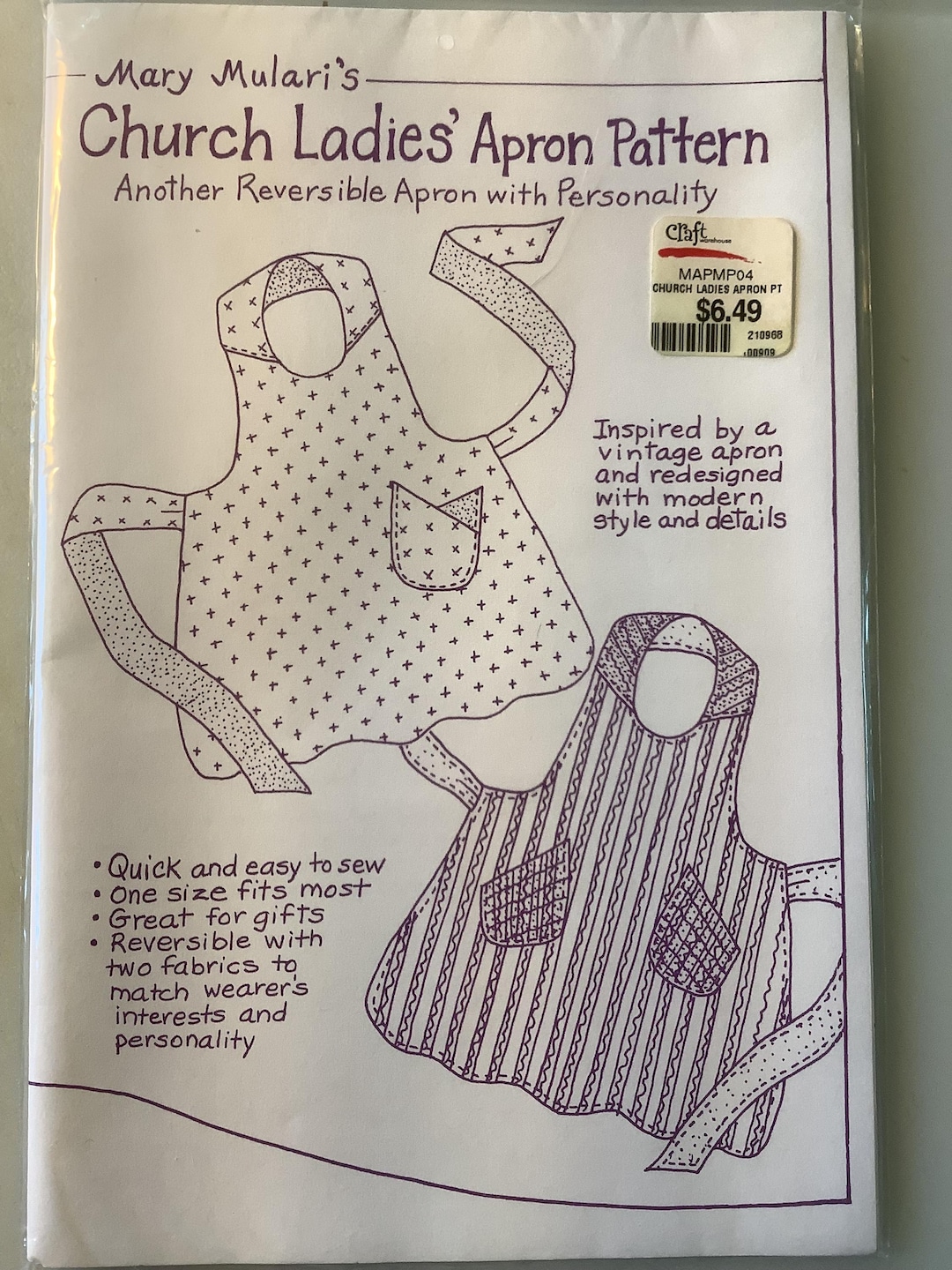 Church Ladies Apron, Pattern by Mary Mulari Designs - Etsy