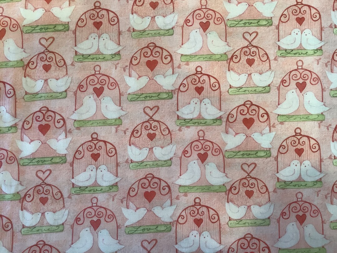 NEW Susan Winget Lover Doves Premium Cotton Valentines Day Fabric by ...