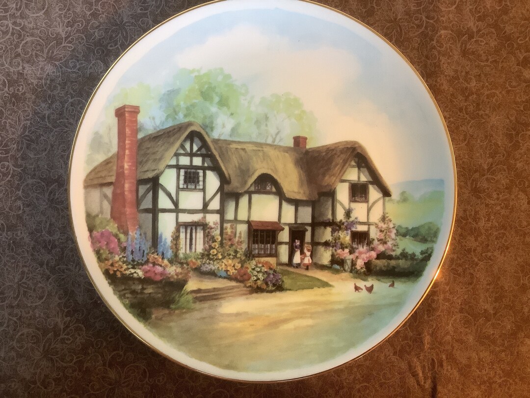 Cottages of Rural England Collectors Plate A Visit to Grandmother One ...