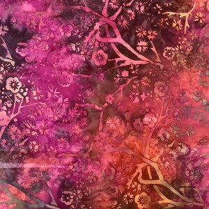 BATIK in Majenta and Purple Print Fabric 1 Yard - Etsy