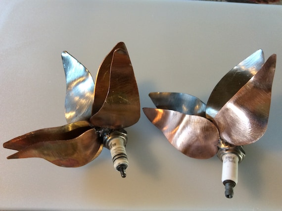 Americana Folk Art Spark Plug Dragonflies Set of 2 | Etsy