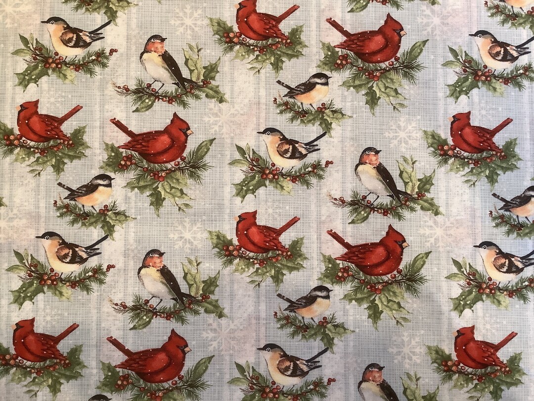 Red Birds on Branches by Susan Winget/quilting Sewing Craft Fabric ...