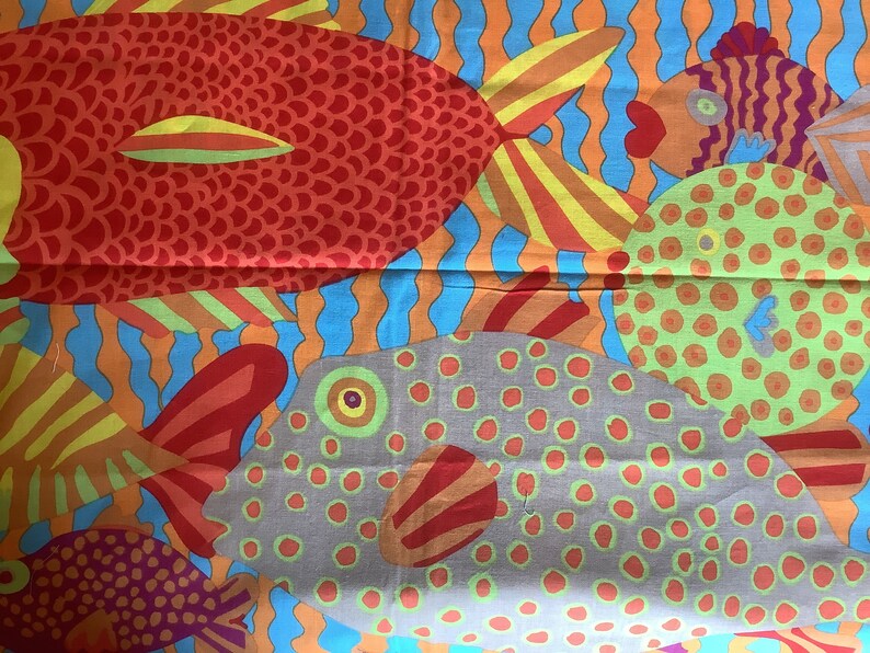 Kaffe Fassett Brandon Mably GONE FISHING PWBM029 OOP Fabric Fat Quarter ...