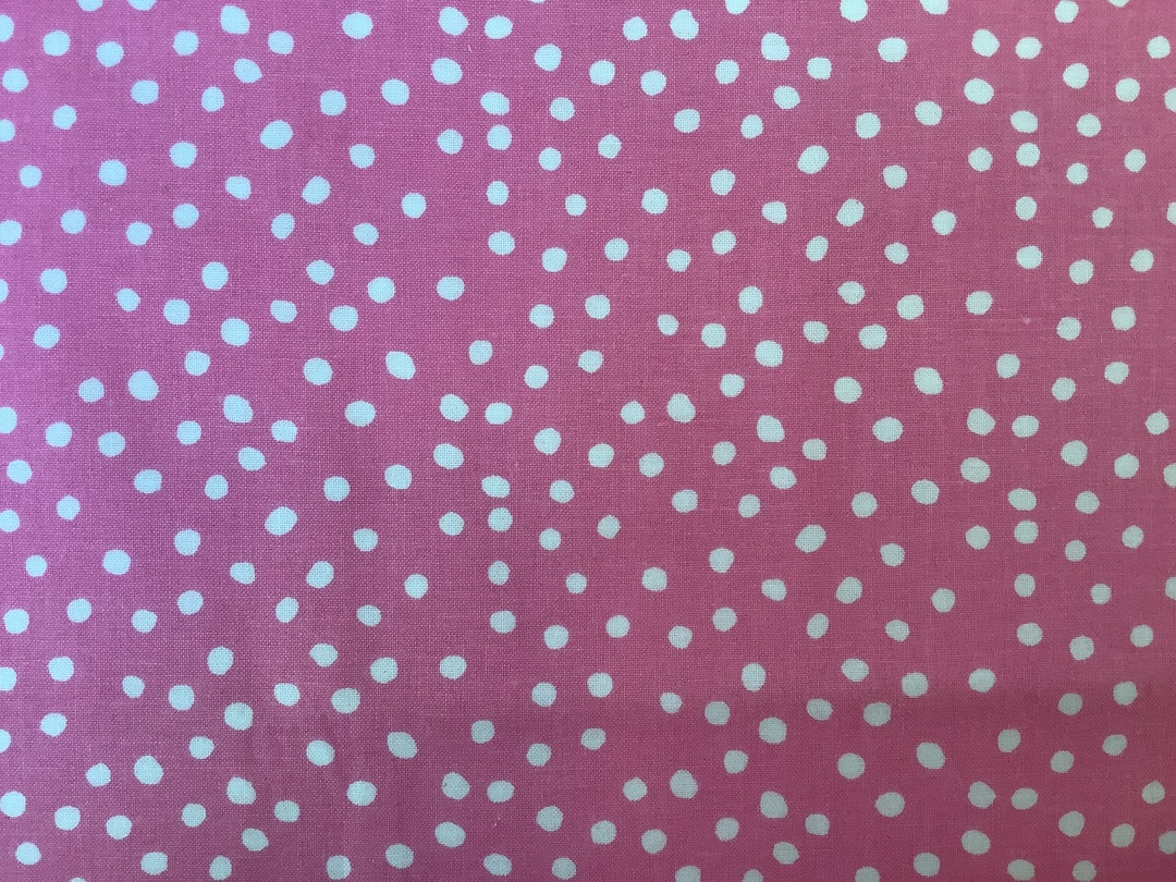 Pink and White Polka Dot Cotton Fabric 34 Inches - Etsy