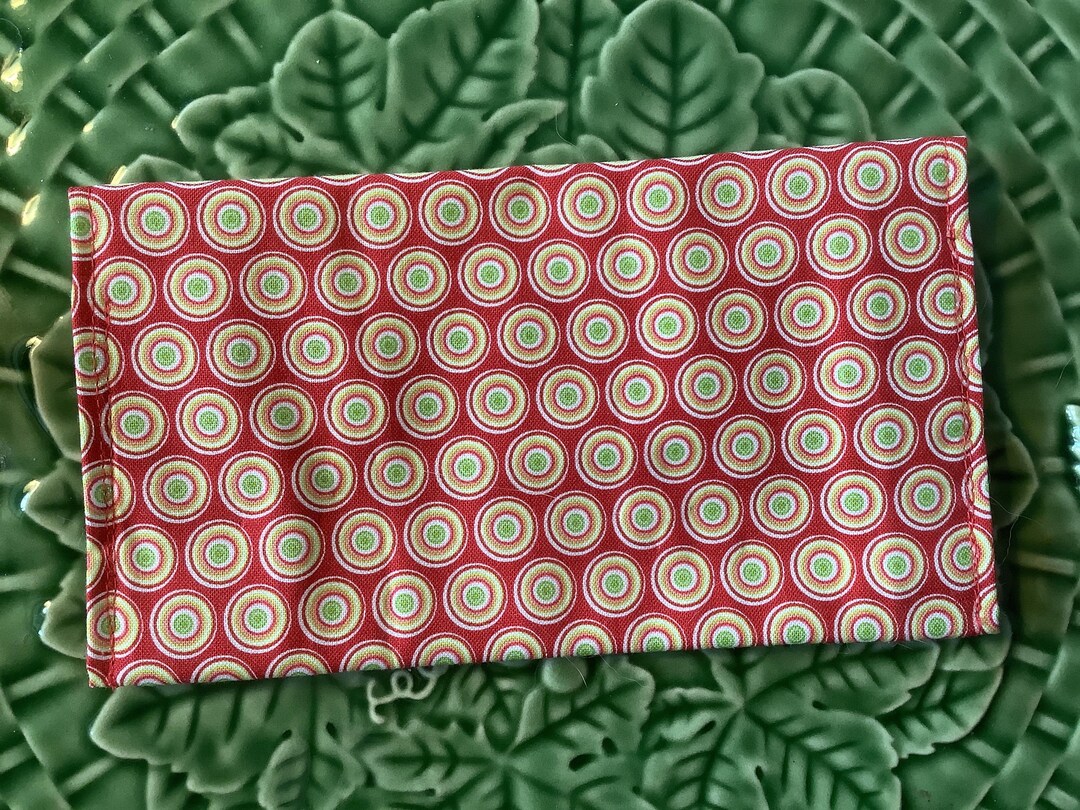 Checkbook Wallet, Checkbook Cover, CIRCLES ON RED Fabric Checkbook ...