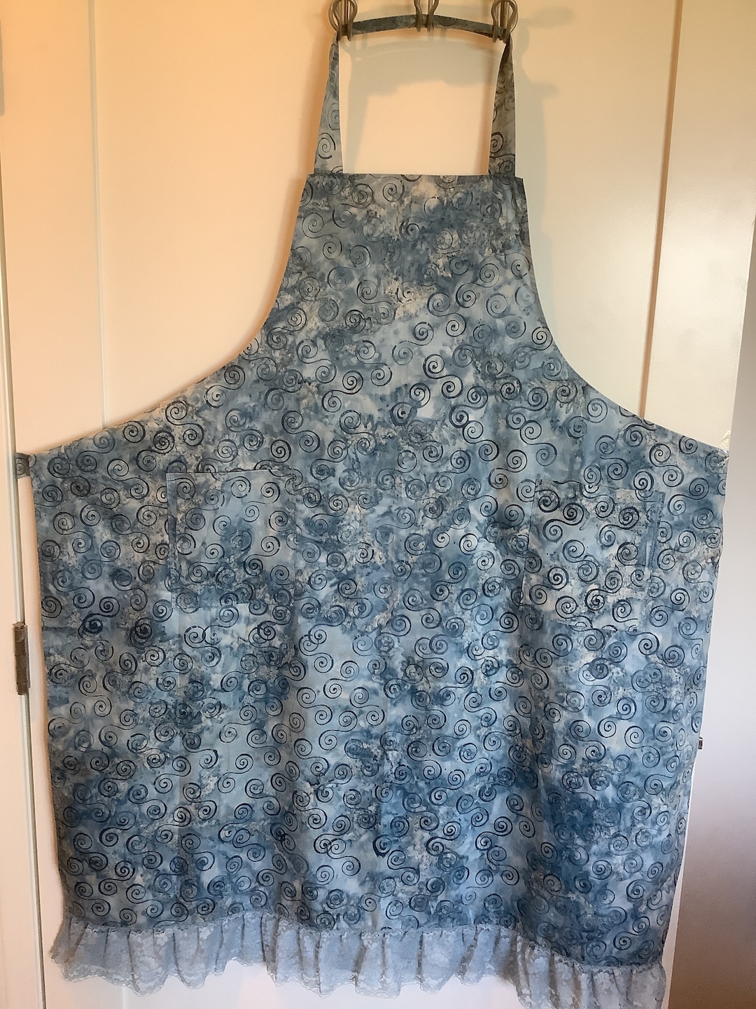 AMISH Apron in Blue Batik Full Apron Large Handmade in the USA Gift ...
