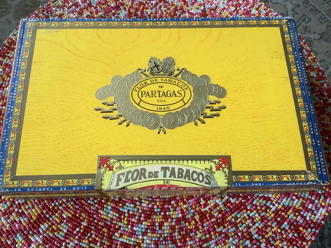 Vintage PARTAGASY Cigar Box, Wood Cigar Box, Hand Made in Santiago ...