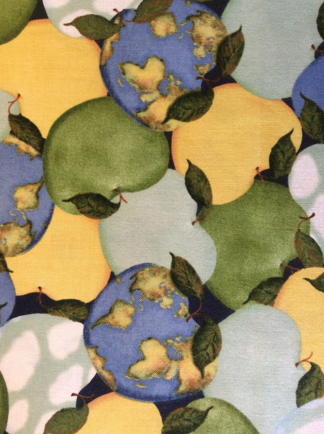 Susan Winget APPLES Yellow Green Blue APPLE PACK Fabric 1 Yard - Etsy