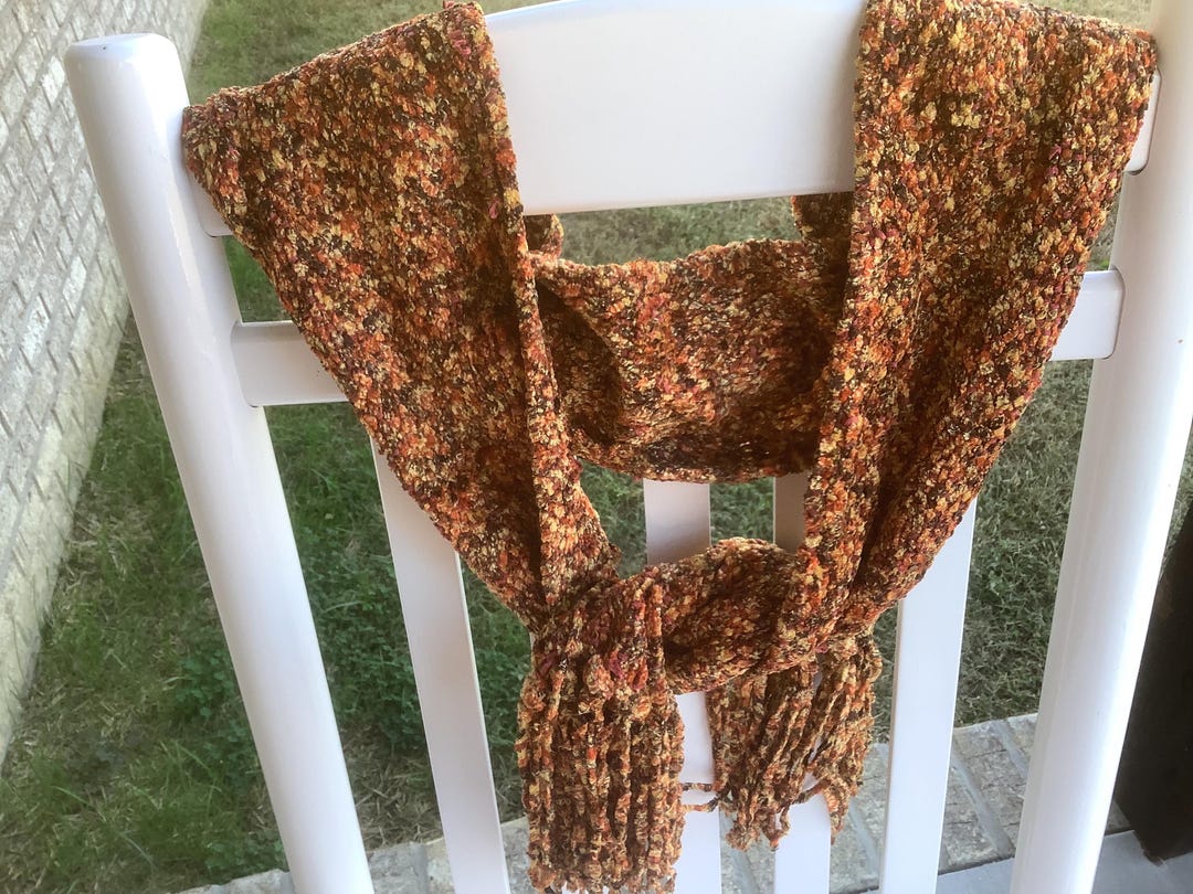 Vintage Diane Jackson Cole Chenille Scarf - Autumn Colors - Variegated ...