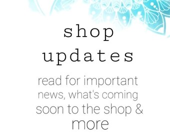 Shop Updates - Etsy