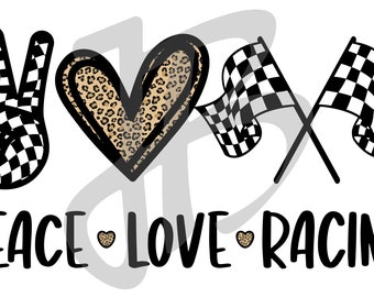 Peace Love Racing With American Flag Digital Design SVG PNG | Etsy