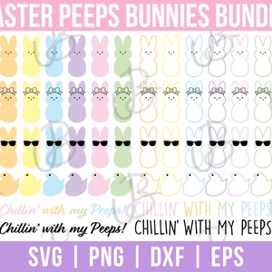 Easter Peeps Bunny Bundle Chillin With My Peeps SVG DXF PNG - Etsy