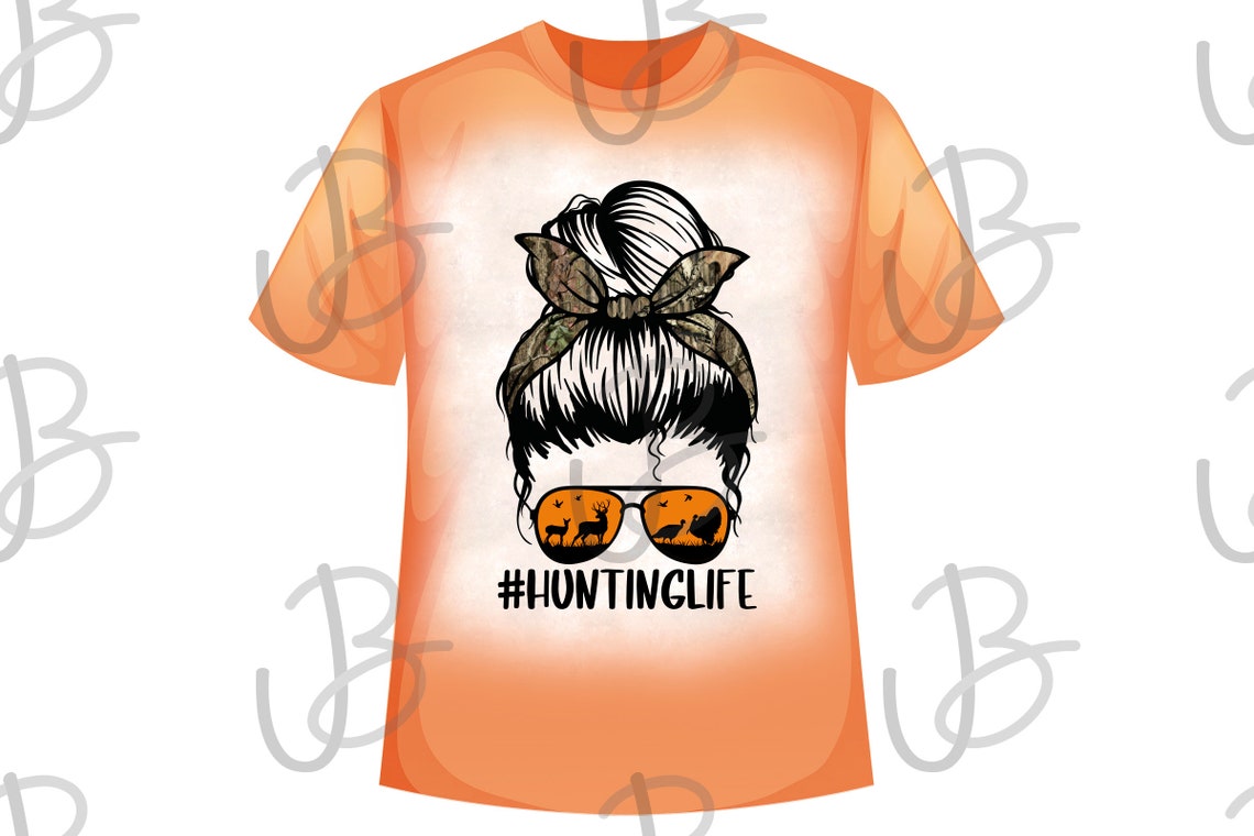 Hunting Life Messy Bun Deer Turkey Camo Digital Design Instant - Etsy