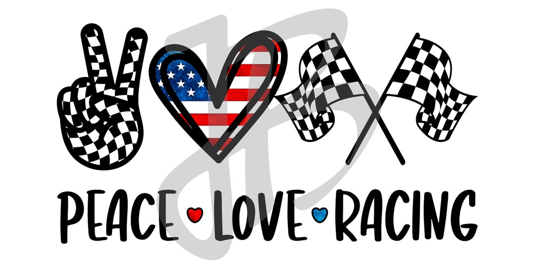 Peace Love Racing With American Flag Digital Design SVG PNG - Etsy