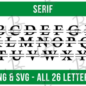 Split Monogram Alphabet Font Bundle Serif Varsity Script SVG PNG ...