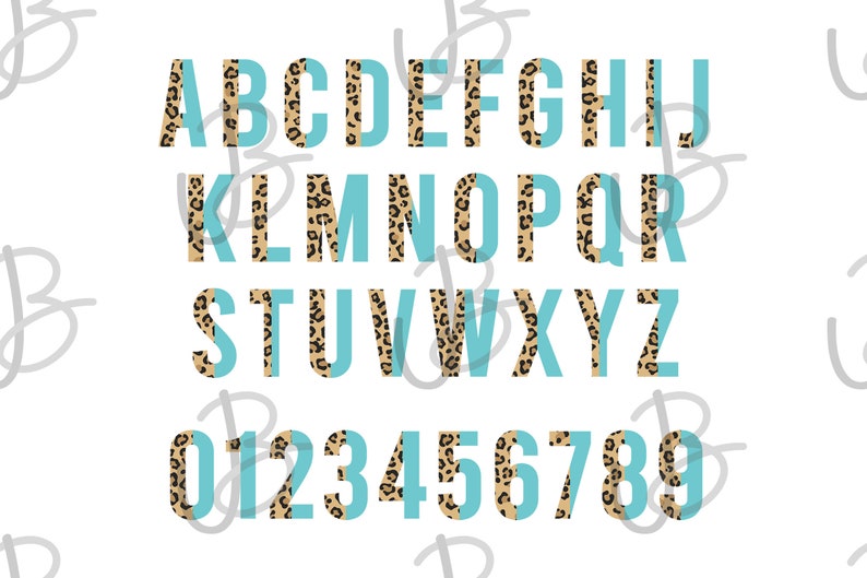 Half Leopard Custom Font Bundle SVG PNG Instant Digital Download - Etsy