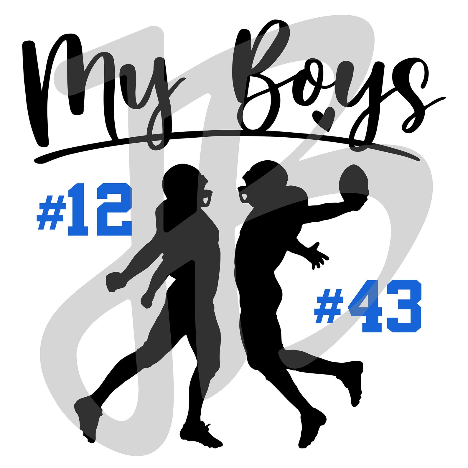 My Boys Custom Football Numbers Digital Design for Vinyl - Etsy