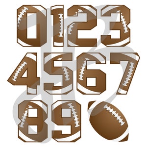 Football Numbers PNG SVG Sublimation Vinyl High Resolution - Etsy