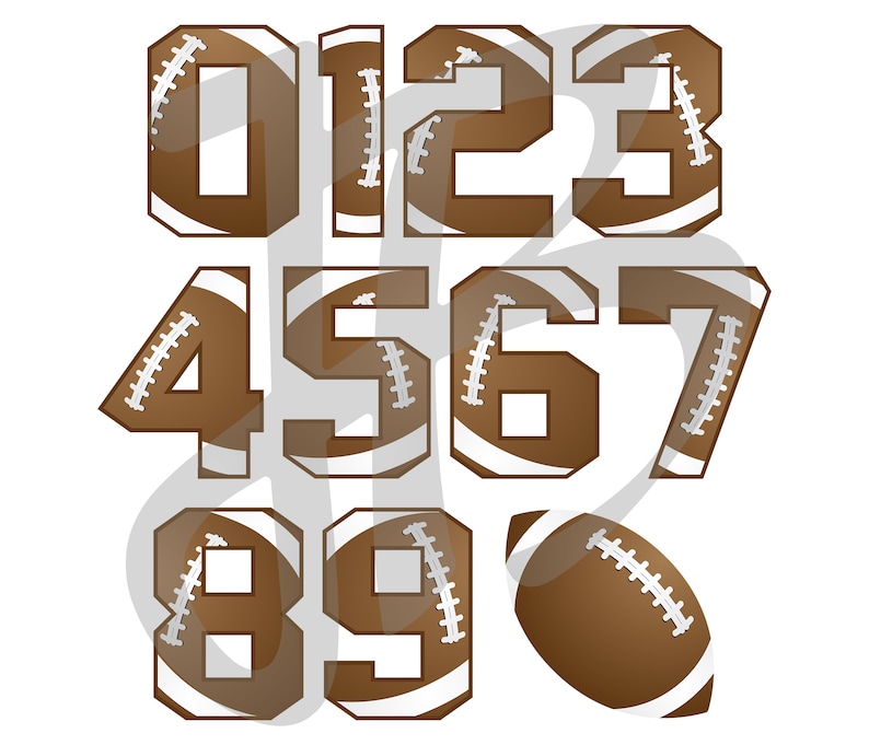 Football Numbers PNG SVG Sublimation Vinyl High Resolution - Etsy