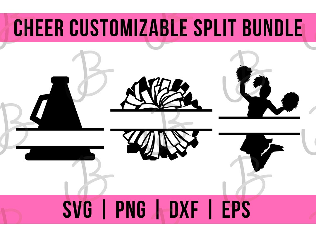 Cheer Customizable Cut Files Bundle SVG DXF PNG - Etsy
