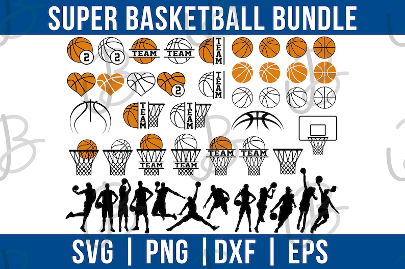 Super Bundle Basketball Cut Files Goal Net Customize SVG - Etsy