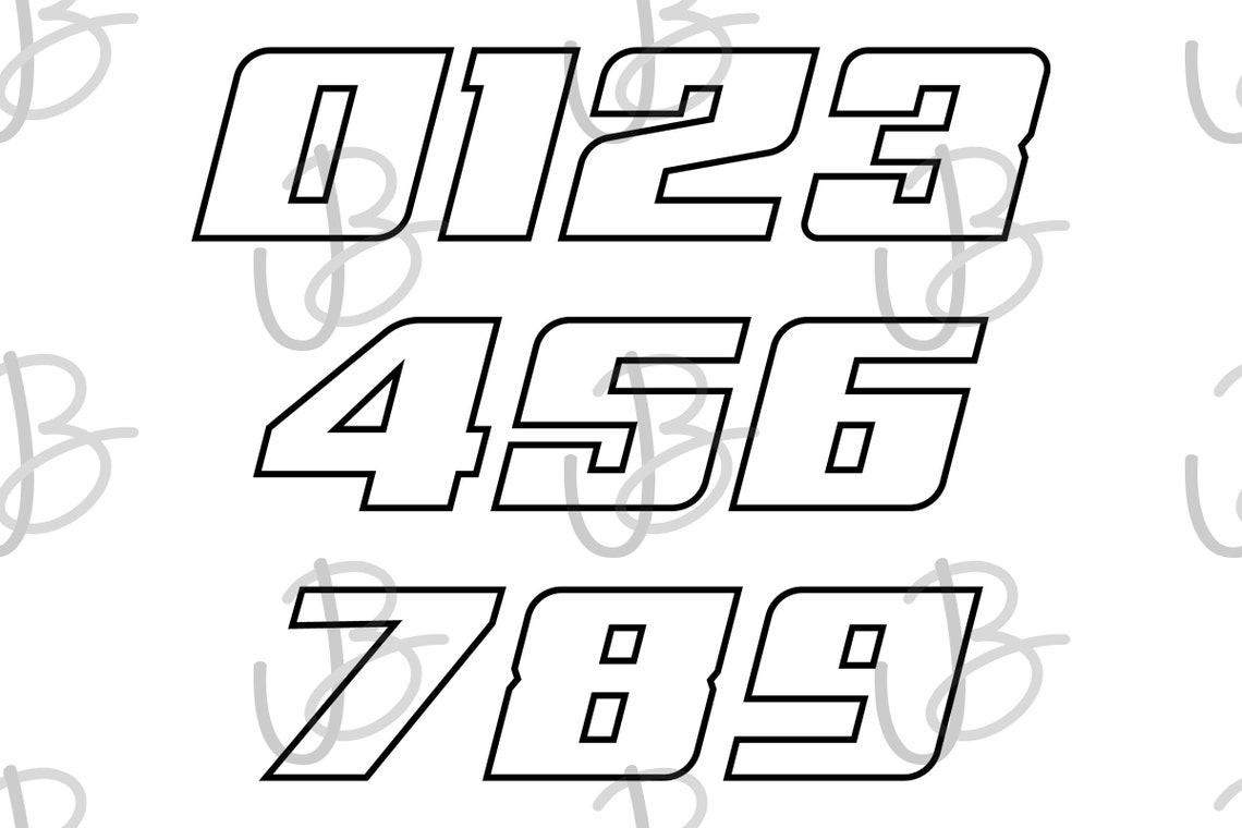 Racing Custom Numbers SVG PNG Instant Digital Download - Etsy