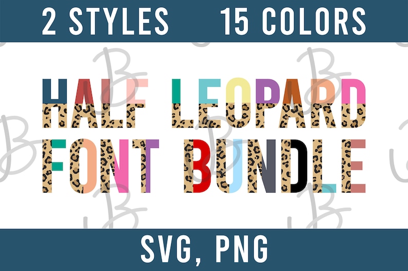 Half Leopard Custom Font Bundle SVG PNG Instant Digital - Etsy