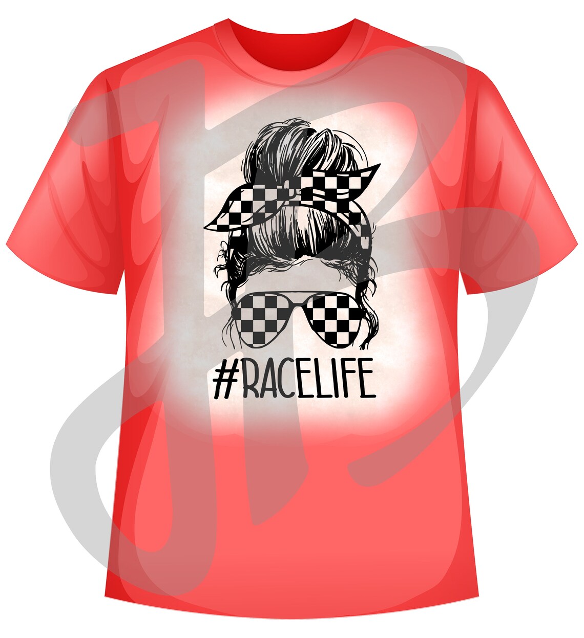 Race Life SVG Checkered Flag Messy Bun Instant Digital - Etsy