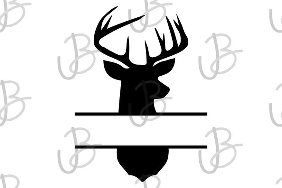 Deer Head Monogram Buck Digital Design - Etsy